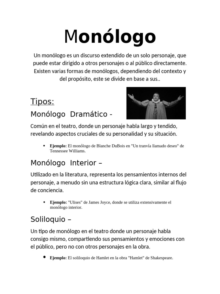 El Monologo | PDF | Monólogo | Teatro