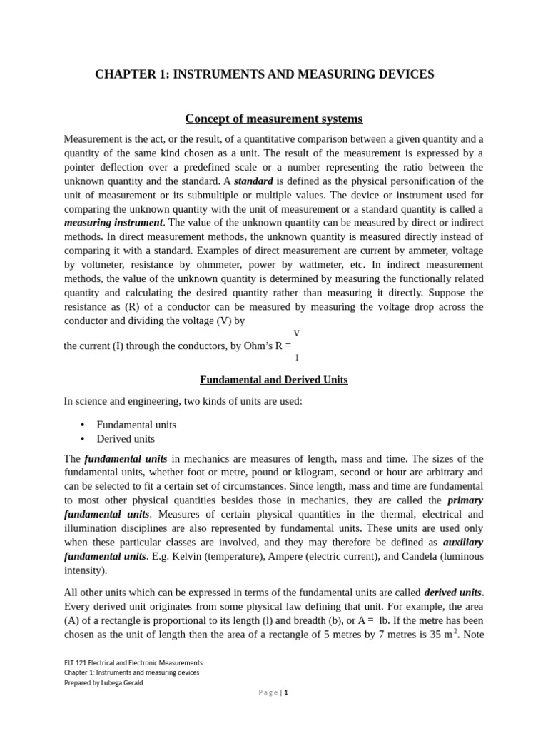 1 Instruments and Measuring Devices EDITED 2 2025 | PDF | Observational Error | Measurement