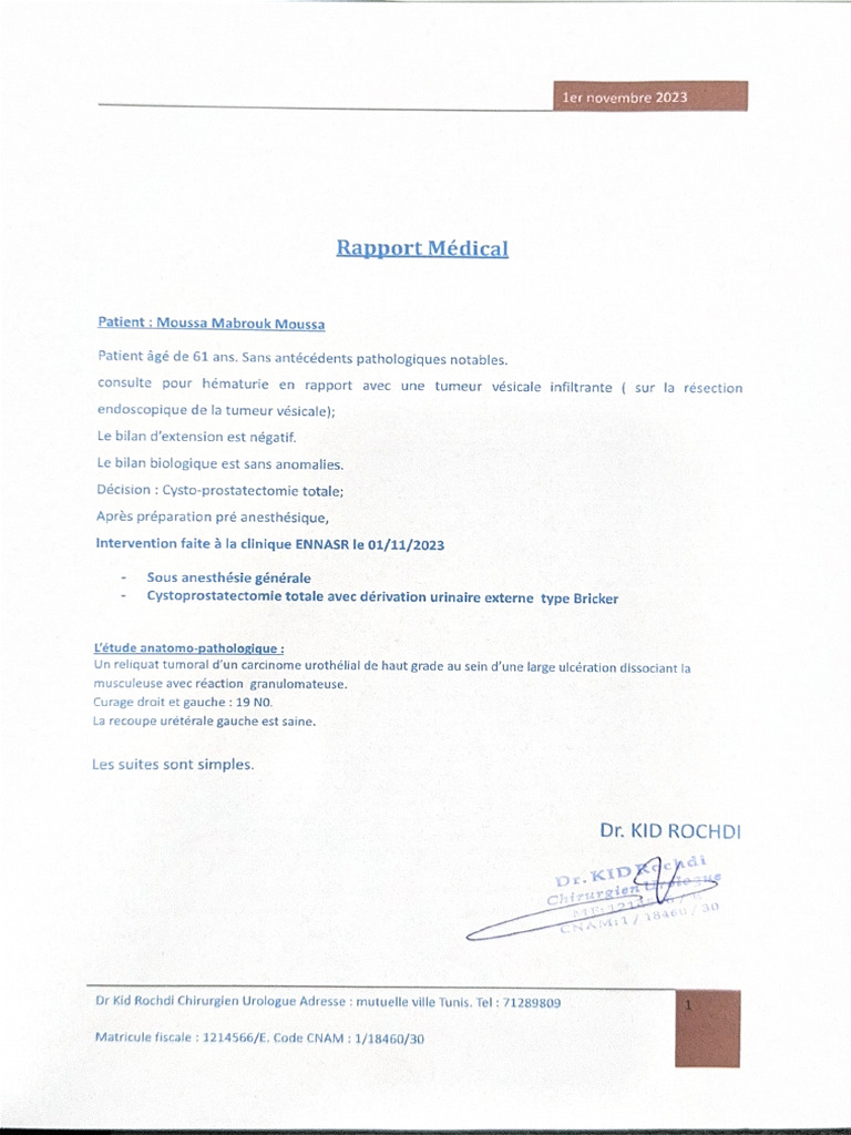 Rapport Médical | PDF