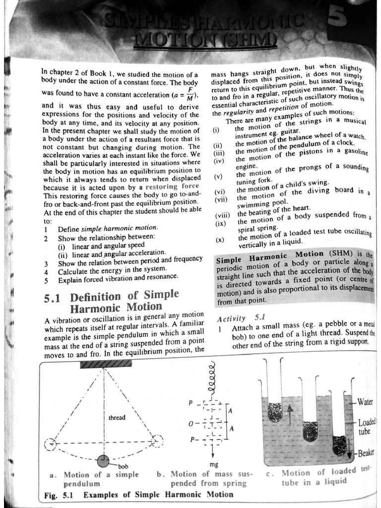 Simple Harmonic Motion. | PDF