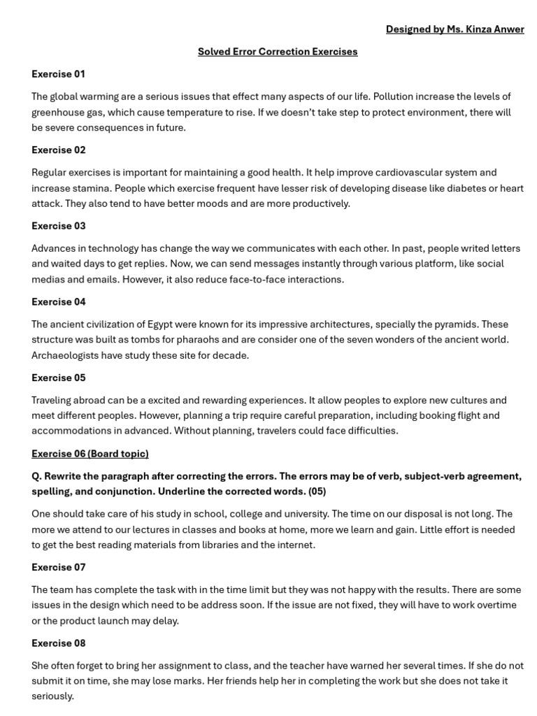 Error Correction Paragraphs | PDF | Climate Change