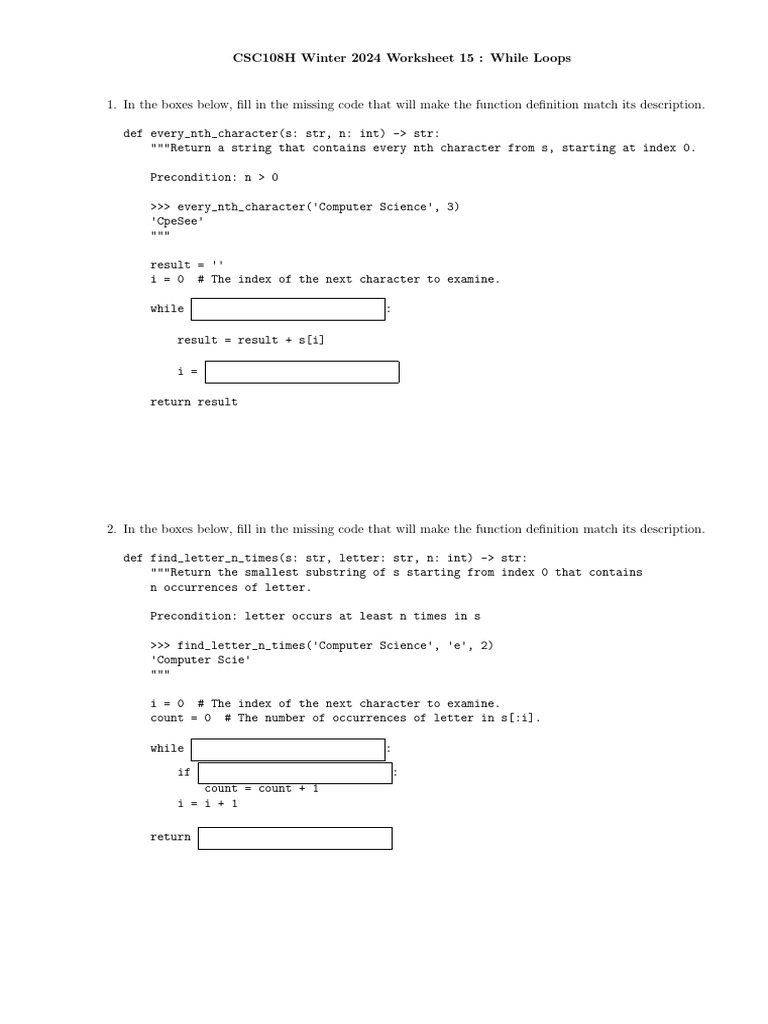 ws15_while_loops_worksheet | PDF | Arithmetic | Mathematics