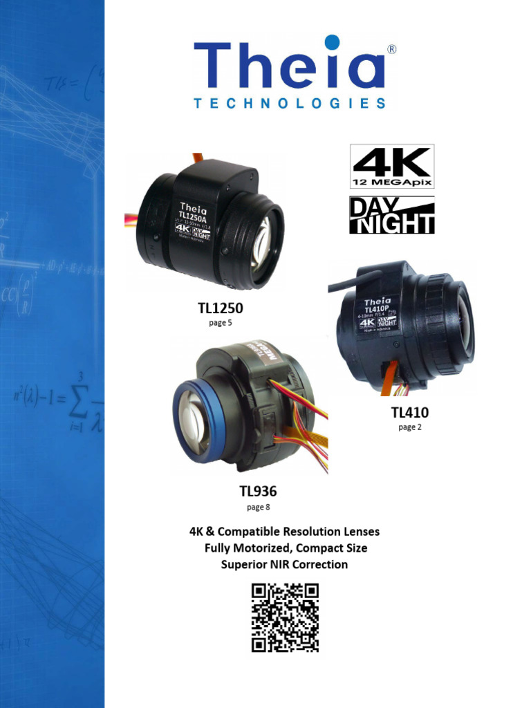 Theia Motorized Lens Brochure 240829 | PDF | Zoom Lens | Camera Lens