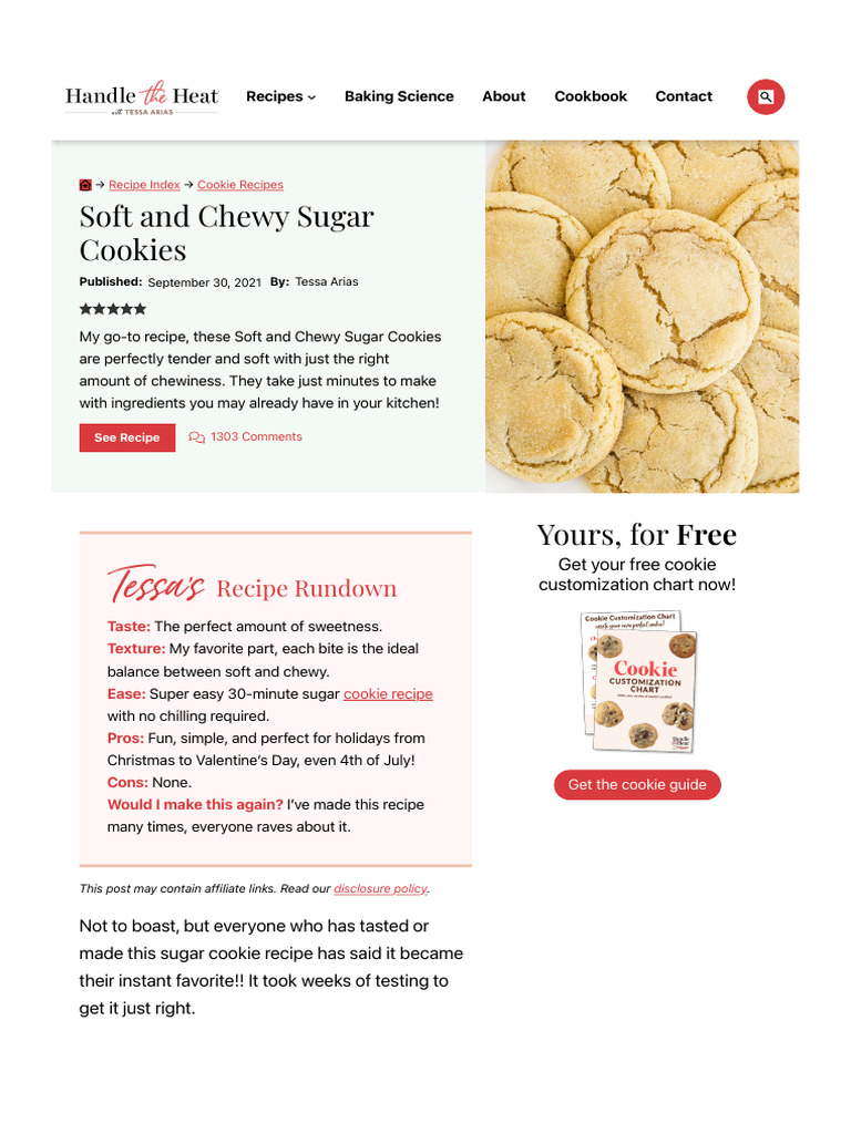 BEST Sugar Cookie Recipe - Soft, Chewy Drop-Style Cookies | PDF ...