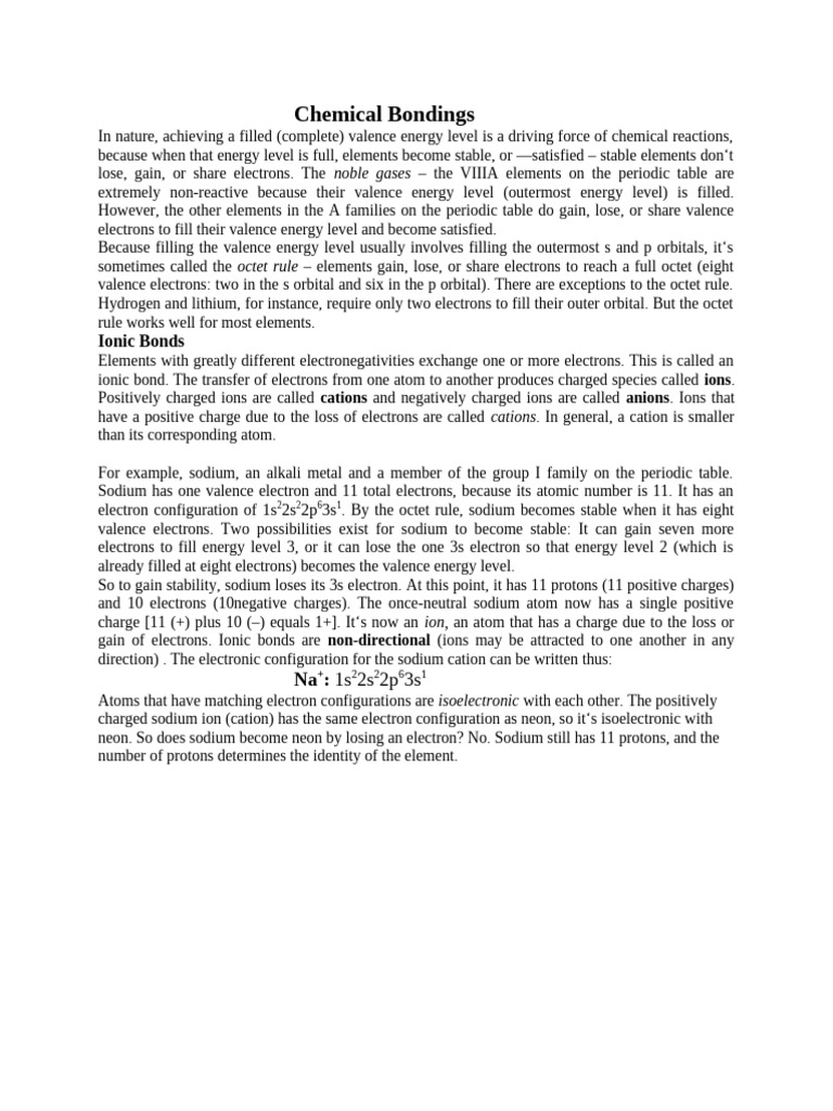 Understanding Chemical Bonding Types | PDF | Chemical Bond | Ion