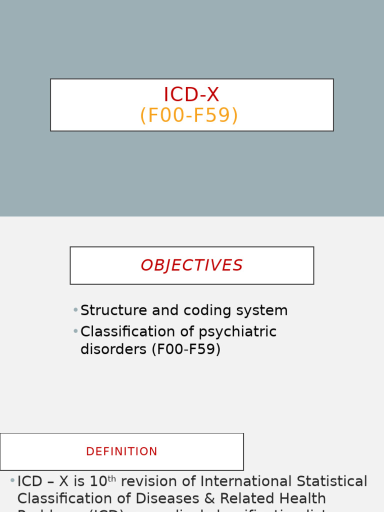 ICD-10 Mental Health Classification | PDF | Mental Disorder | Schizophrenia