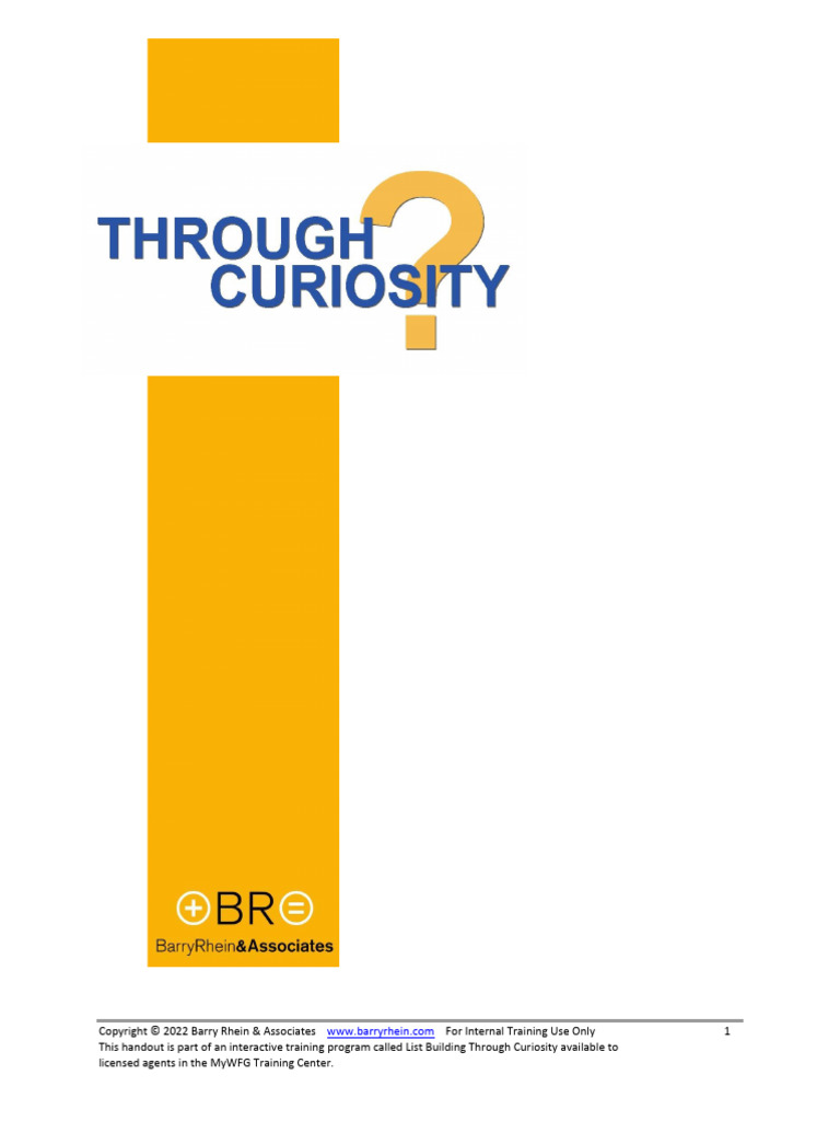 WFG List Building+through+curiosity+handout+final+v1.+ | PDF | Curiosity