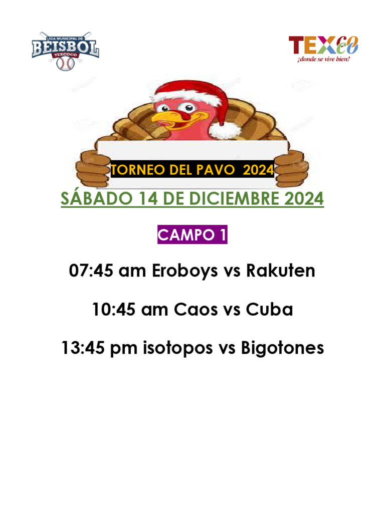 Torneo del Pavo 2024: Fechas y Partidos | PDF