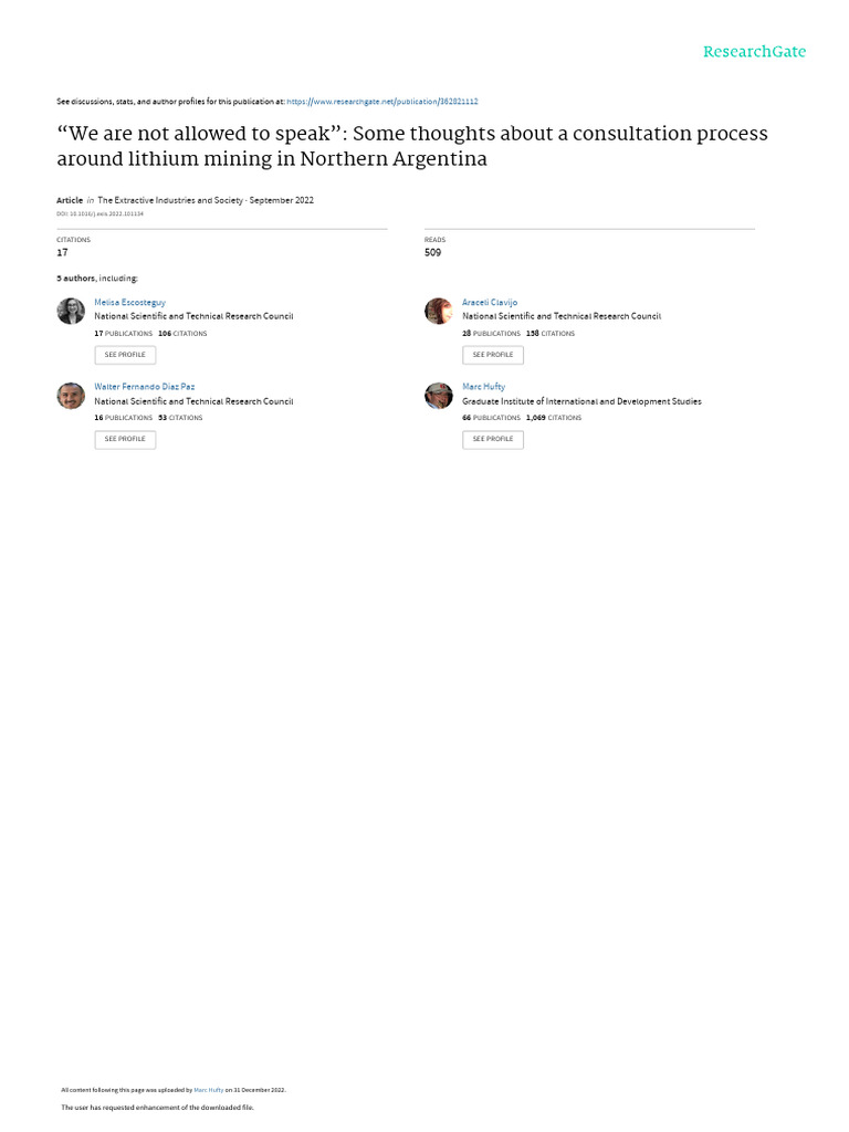 Lithium Mining Consultation in Argentina | PDF | Mining | Indigenous ...