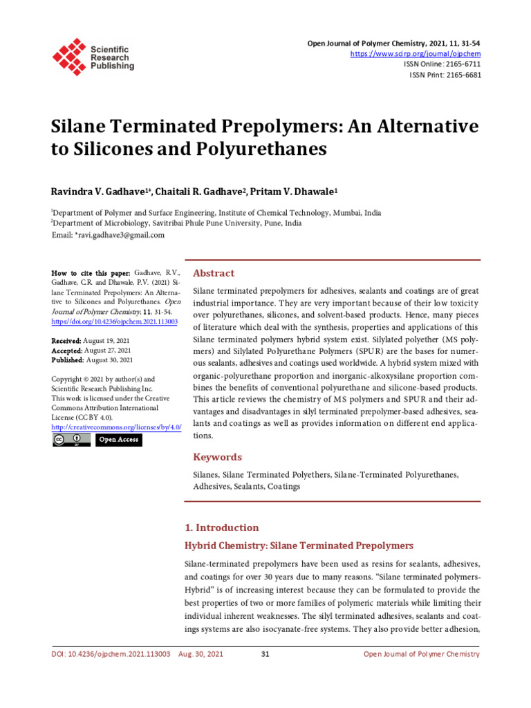 Silane Terminated Polymers | PDF | Silicon | Chemistry