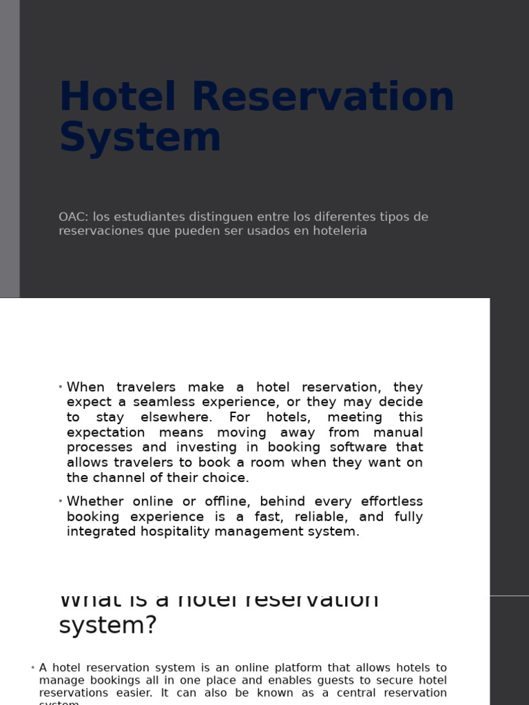 Hotel Reservation System | PDF | Marketing | Hotel