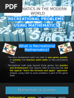 Recreational Problems Using Mathematics | PDF