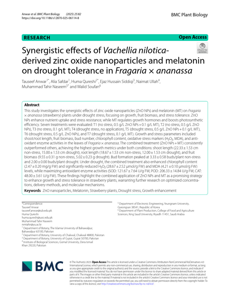 Anwar-2025-Synergistic Effects of Vachellia Ni | PDF | Fertilizer | Sowing