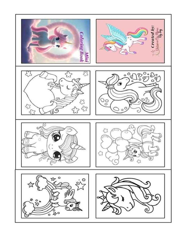 Mini Librito para Pintar Unicornio | PDF