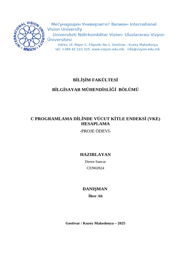 Yapısal Programlama Projesi | PDF