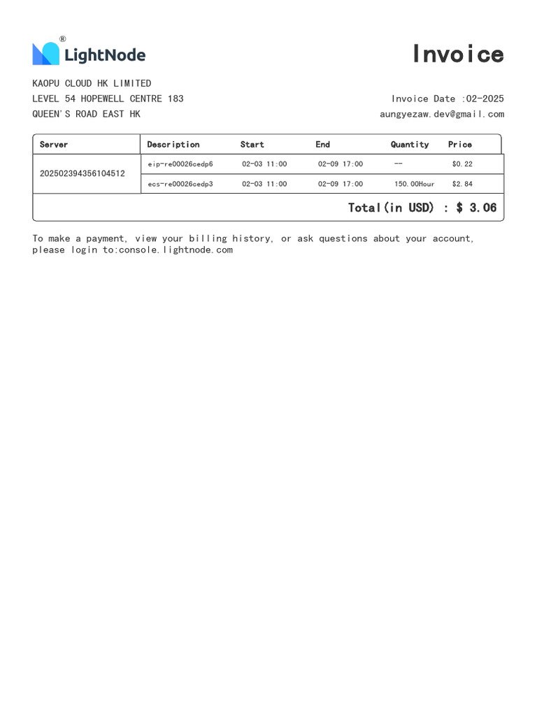 2025 02 Invoice | PDF