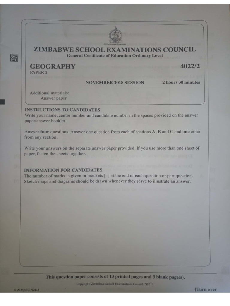 Geo O Level Nov 2018 pp2 (1) | PDF