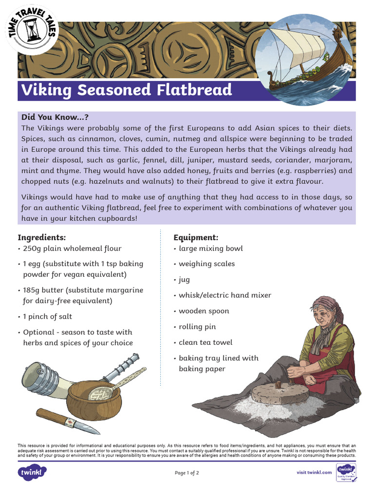 Viking Seasoned Flatbread Recipe | PDF | Breads | Dough