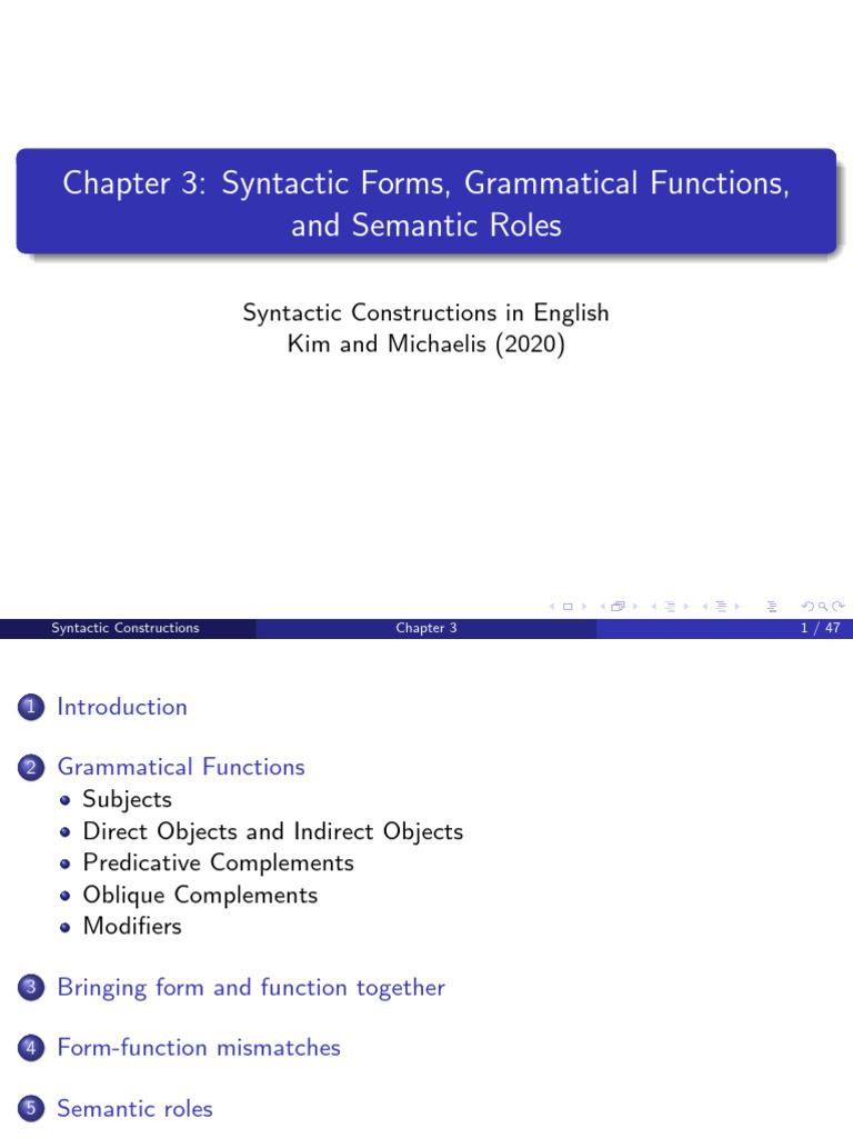 Chap3 Slides Kimmichaelis | PDF | Syntax | Subject (Grammar)