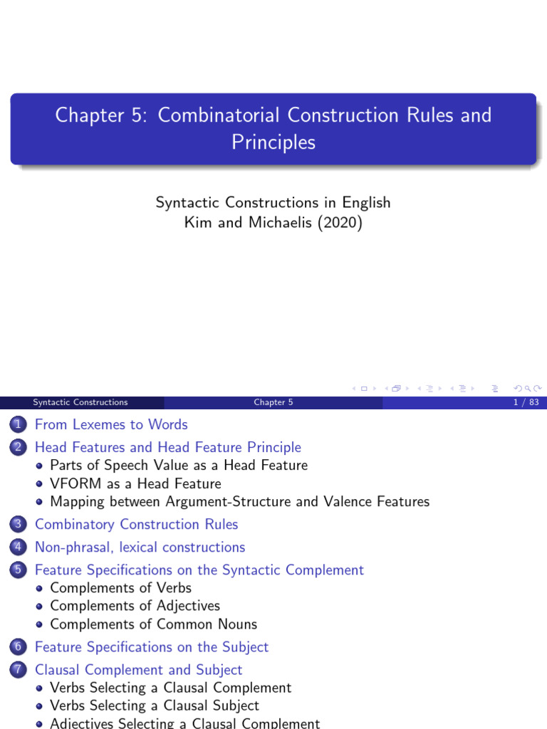 Chap5 Slides Kimmichaelis | PDF | Syntax | Part Of Speech