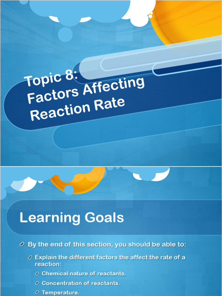 Factors Influencing Reaction Rates | PDF | Reaction Rate | Chemical ...