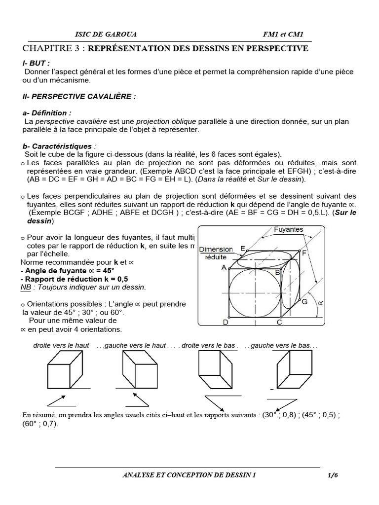 Représentation des Dessins en Perspective | PDF | Perspective ...