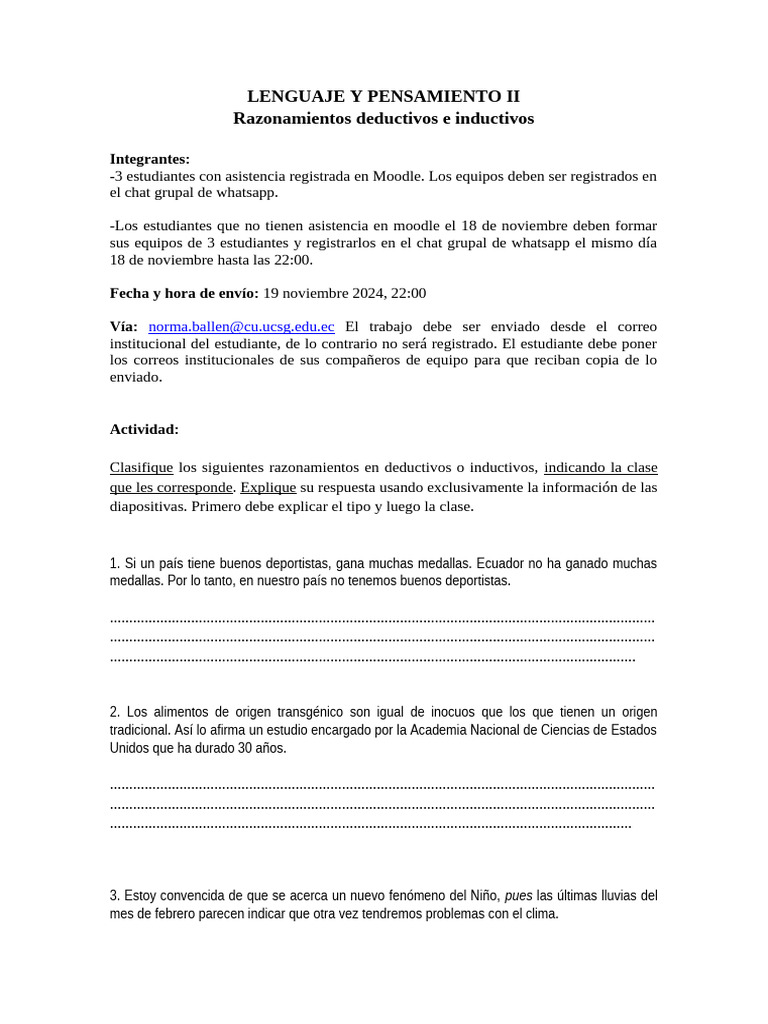 LP2 Razonamientos Deductivo e Inductivo 2 (1) | PDF