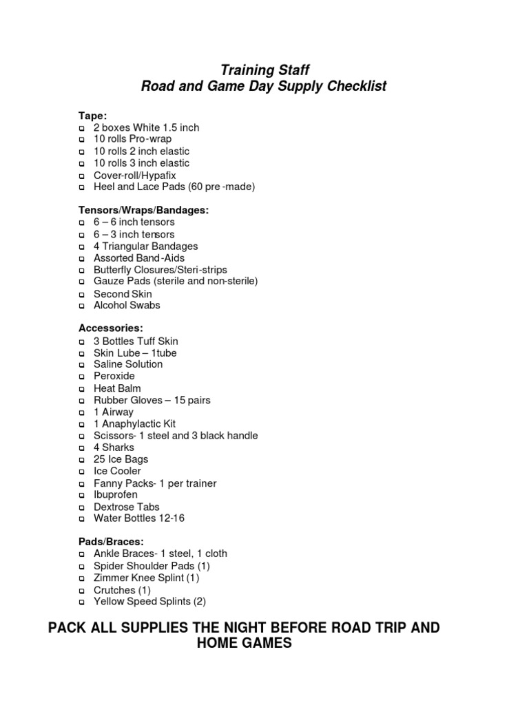 Trainer Checklist | PDF