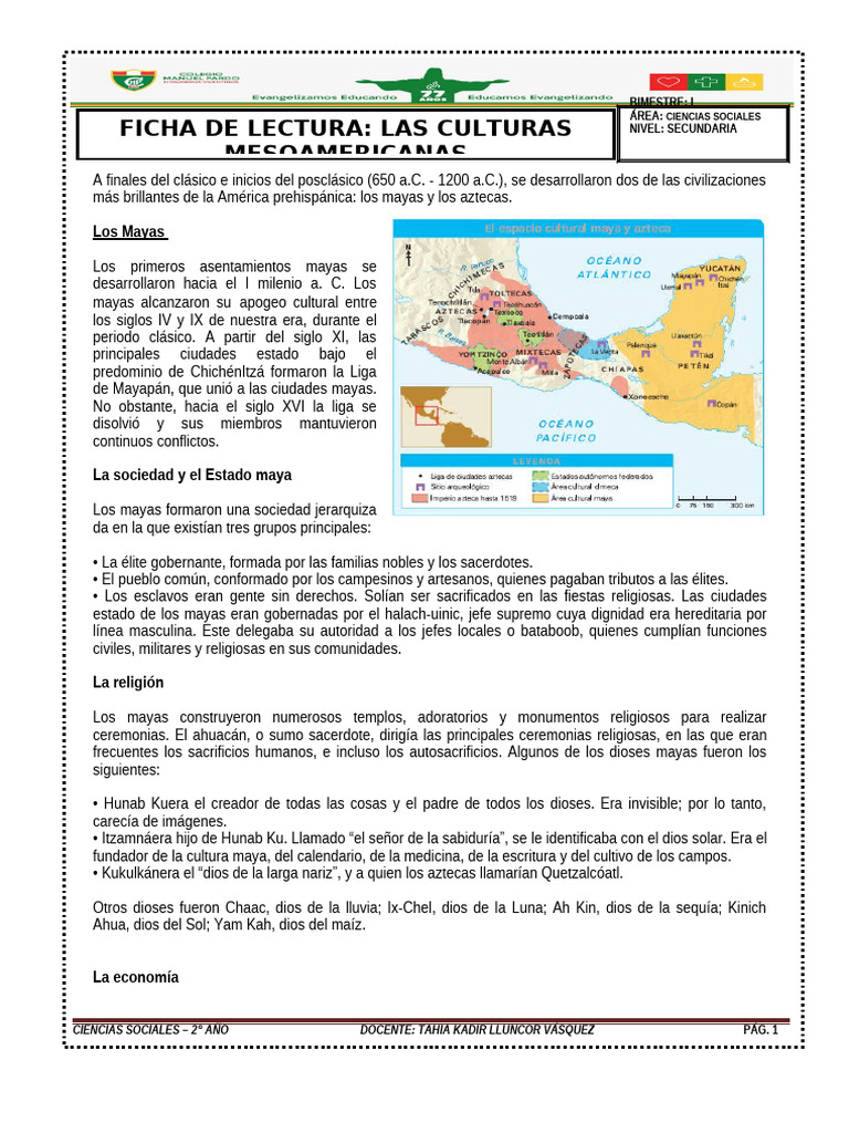 Cultura Maya y Azteca en Mesoamérica | PDF | Civilización maya ...