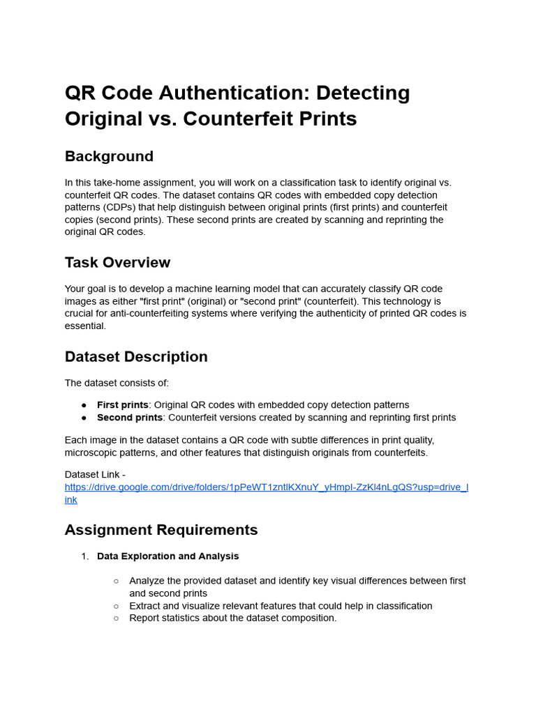 QR Code Authentication Assignment-1 | PDF | Qr Code | Authentication