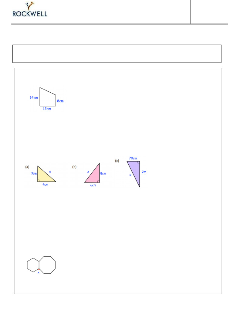 Grade 8 Math Revision Worksheet | PDF