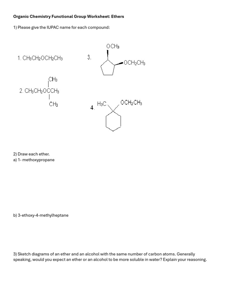 Functional Group - Ethers _FINAL | PDF