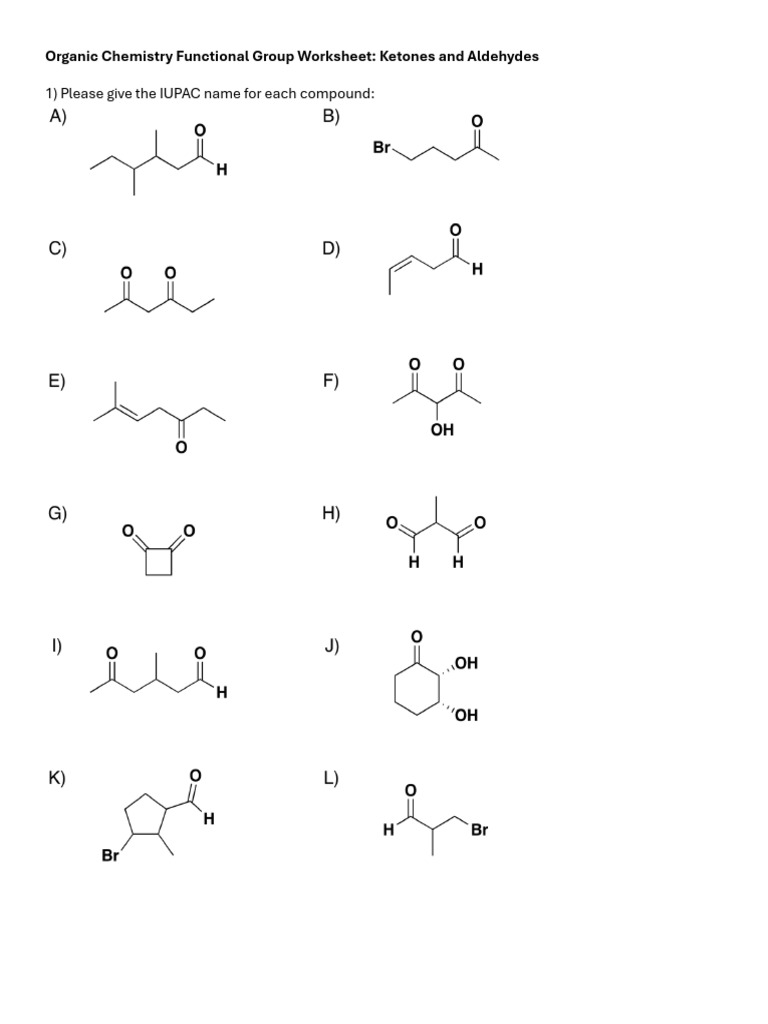Functional Group - Ketones and Aldehydes | PDF