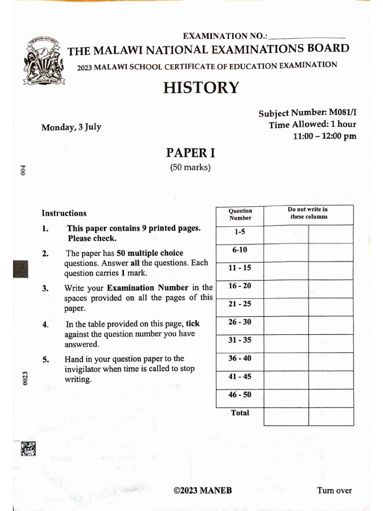 2023_MSCE_HIST_P1 | PDF