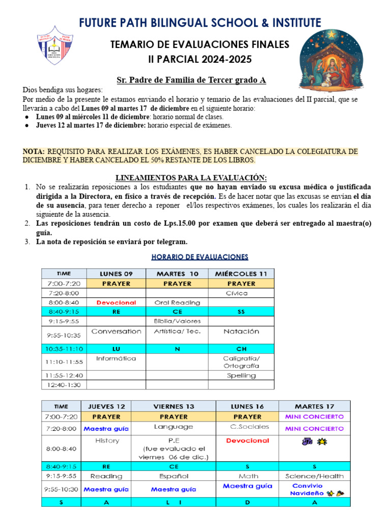 3°a Temario I Parcial 2024-2025 | PDF