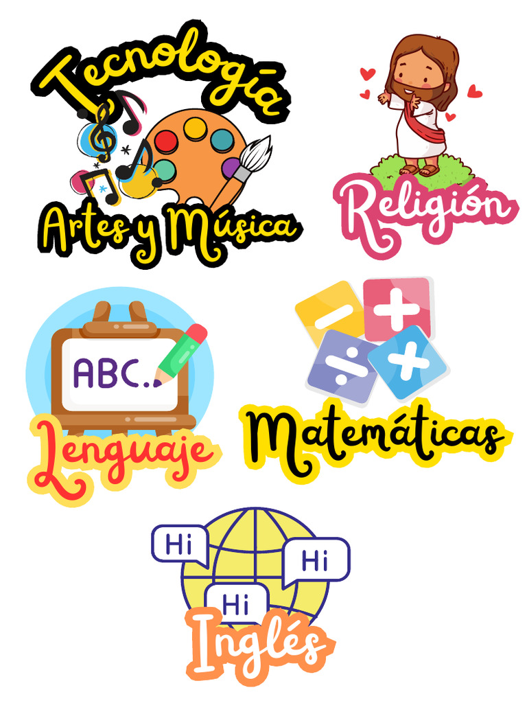 sticker nombre de asignaturas | PDF