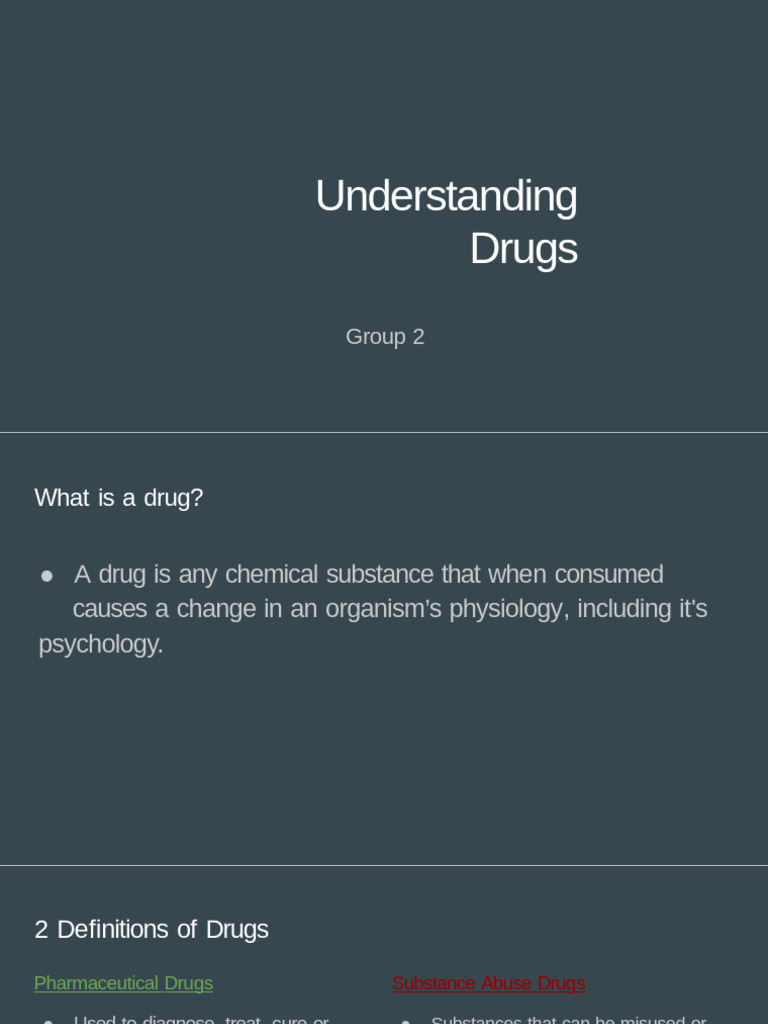 Understanding Drugs1 | PDF | Drugs | Psychoactive Drugs