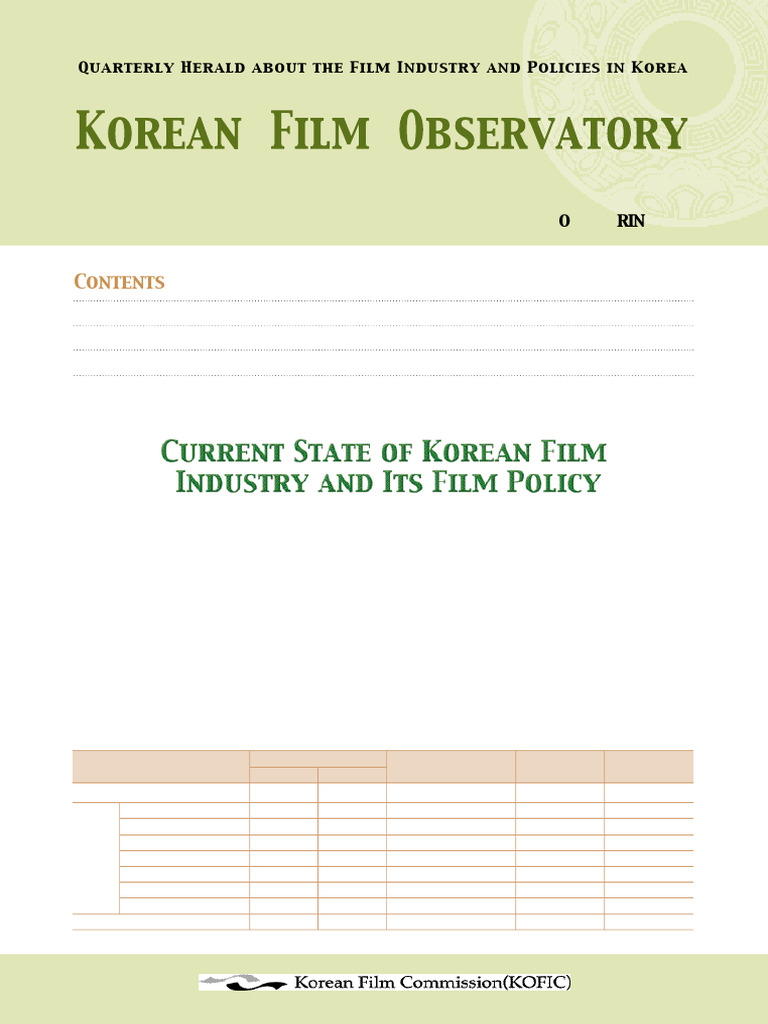 Korean Film Observatory No.1 | PDF | Investing | Interest