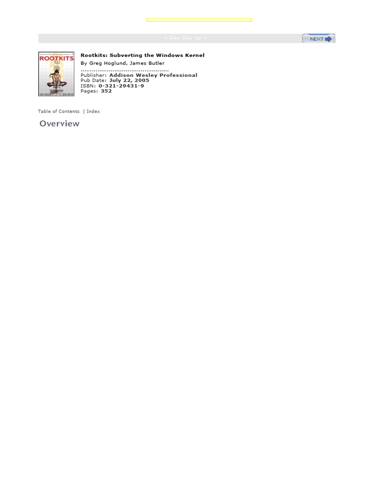 Rootkits Subverting The Windows Kernel (Greg Hoglund, Jamie Butler) (Z ...