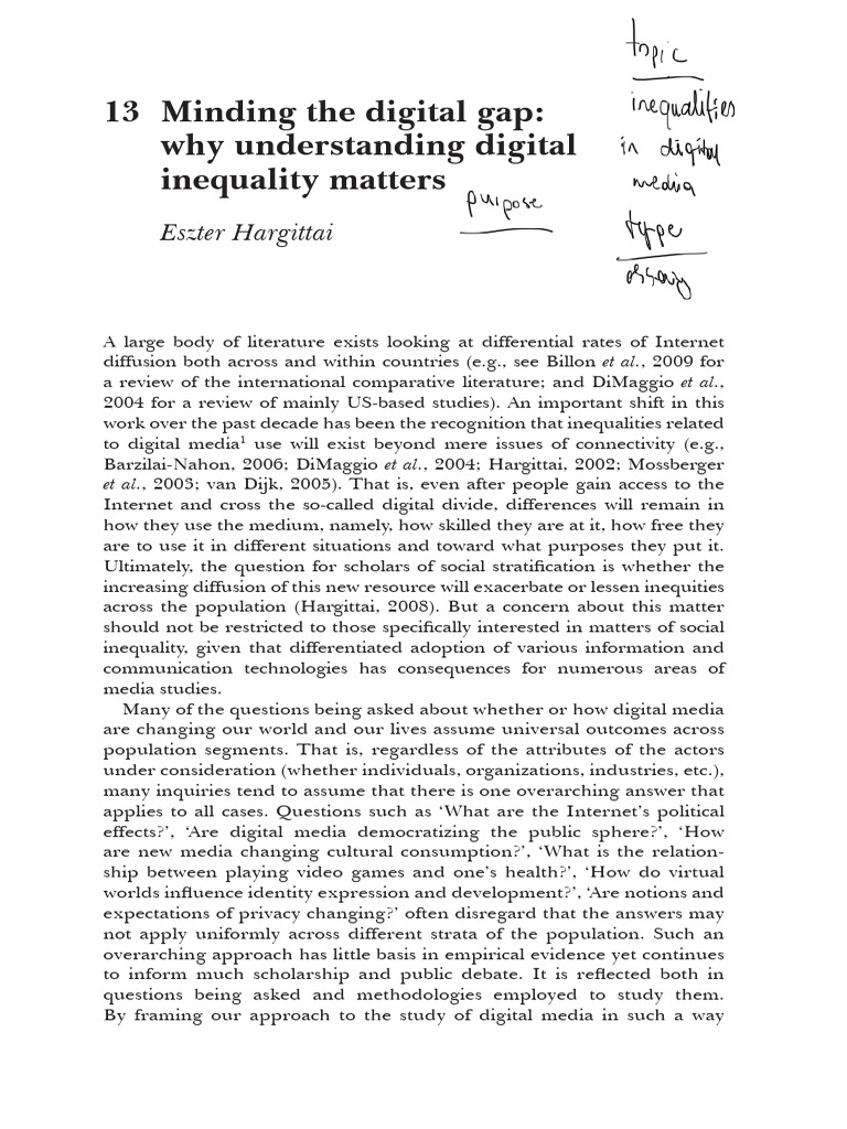 Understanding Digital Inequality Factors | PDF | Information And ...