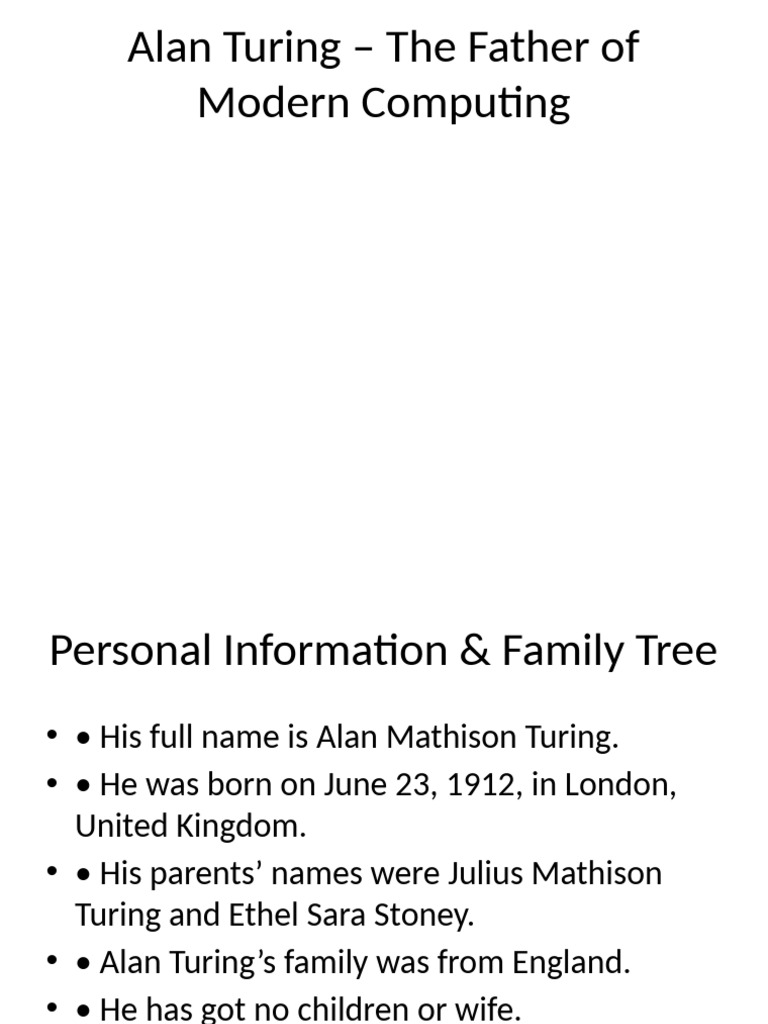 Alan Turing: Pioneer of Computing | PDF