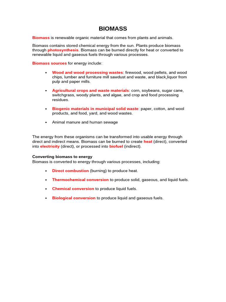 Biomass | PDF