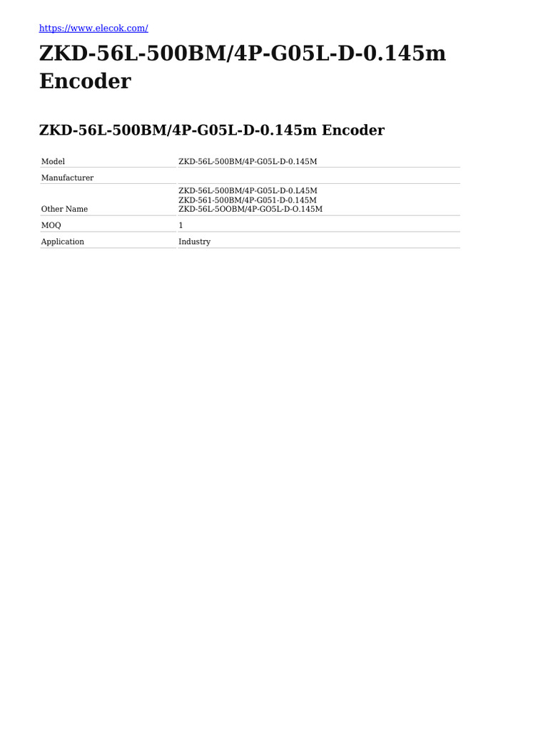 ZKD 56L 500BM - 4P G05L D 0.145m - Encoder (EN) | PDF