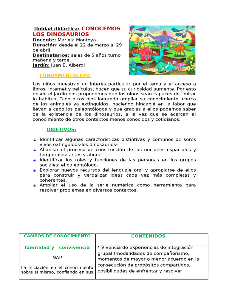 Unidad did. conociendo a los dinosaurios 2023-1 | PDF | Dinosaurios ...