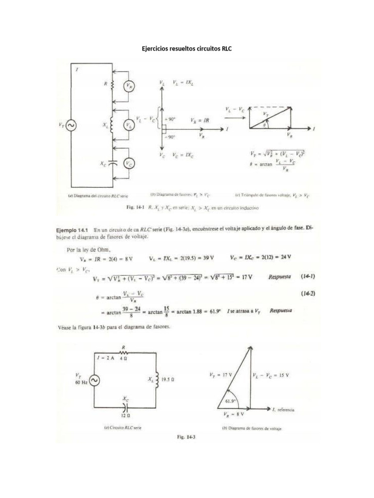 Ejercicios Resueltos Circuitos RLC Serie | PDF