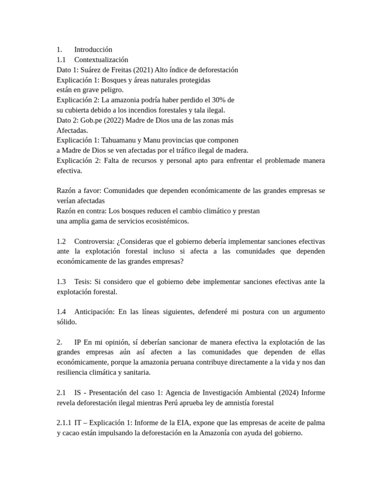 Borrador Esquema - Daniela - Sofia-Adriana | PDF | Sustentabilidad | Deforestación
