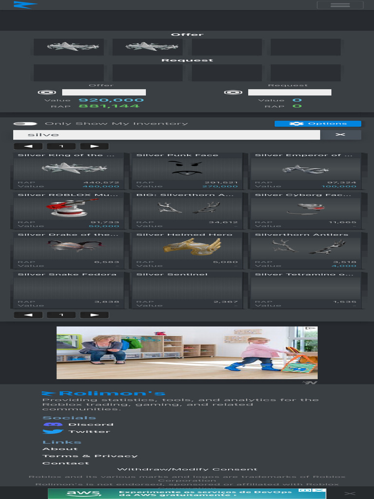Roblox Trade Calculator Rolimon's | PDF