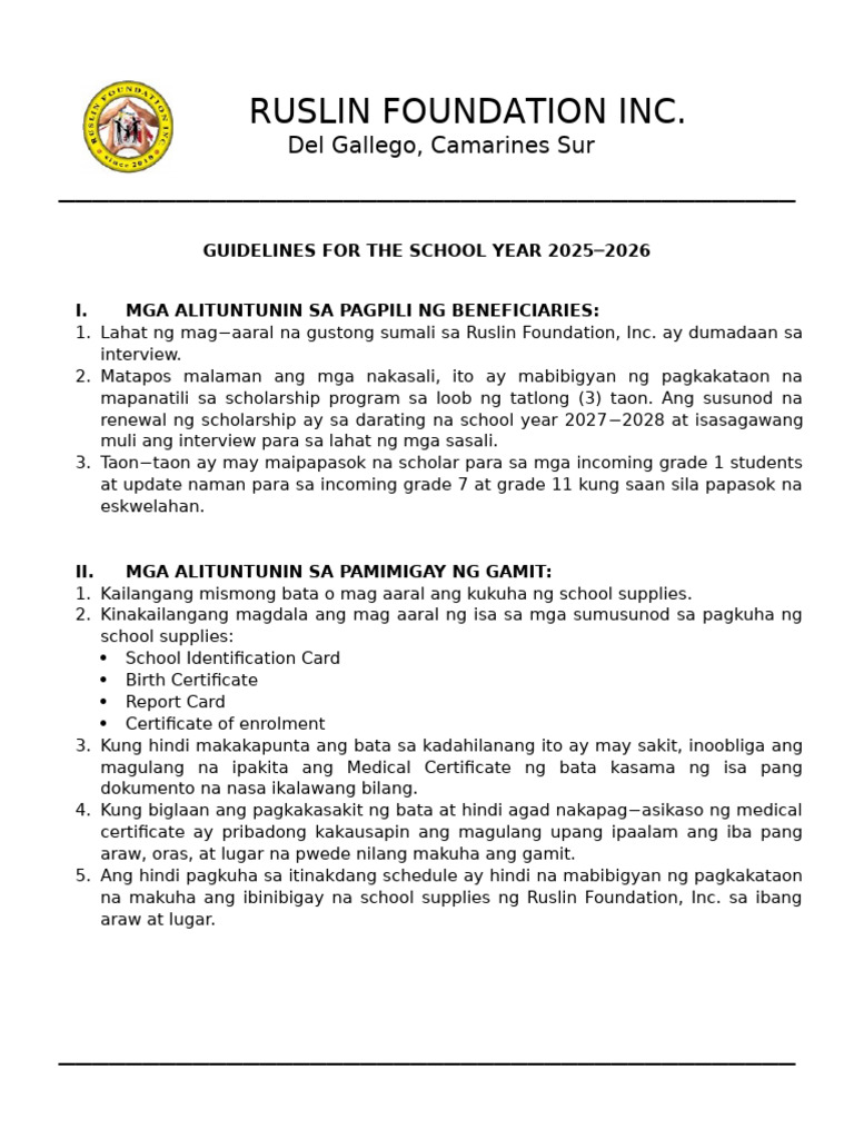 Guidelines RFI | PDF
