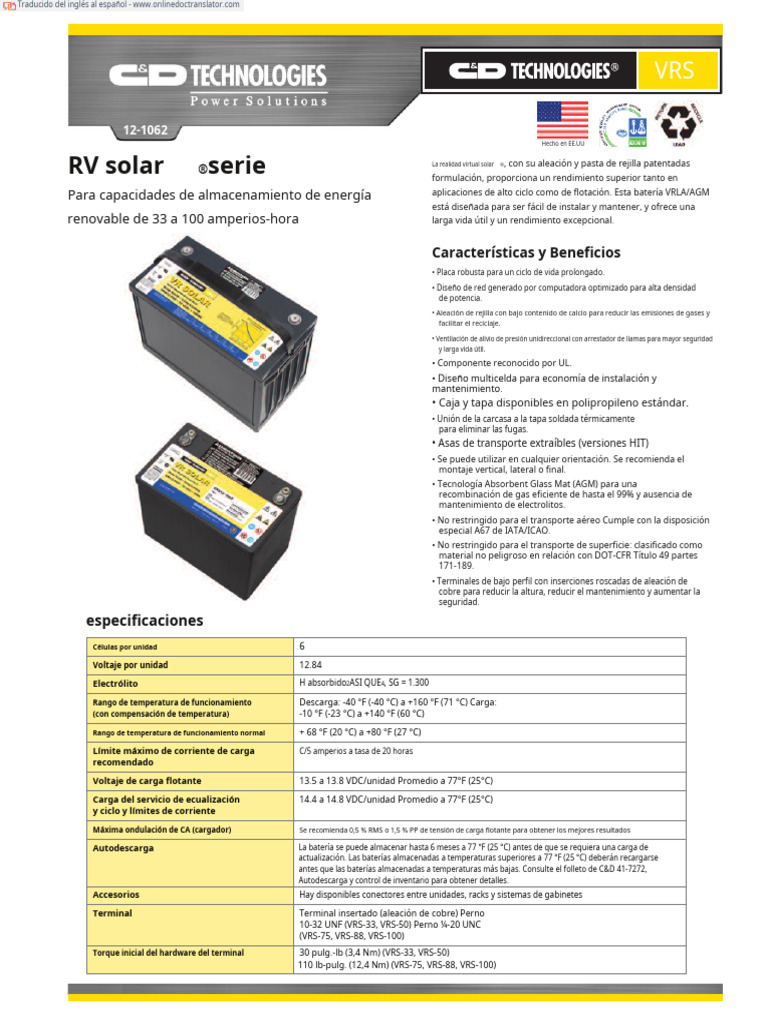 VR SOLAR-C&D.en - Es | PDF | Electricidad