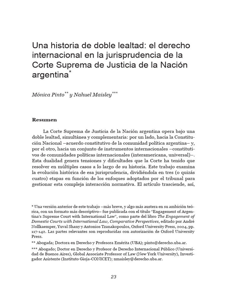 Maisley, N. y Pinto, M., Una Historia de Doble Lealtad El Derecho ...